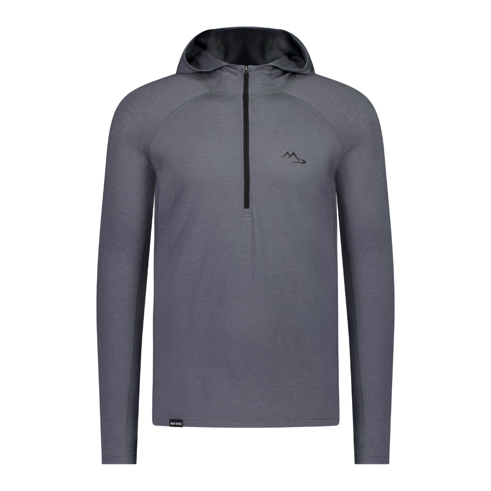 HTM 145 Nuyarn® Merino Men's Long Sleeve Hunting Hoodie - Cool Grey